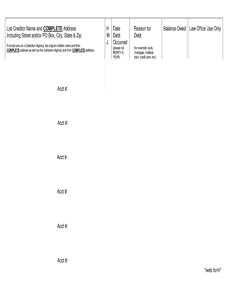 Debt Certification Form - Blank Fillable Template | Fill Out, Print ...