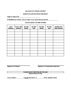 Fillable Online intranet bellevue k12 oh Substitute Bus Driver ...