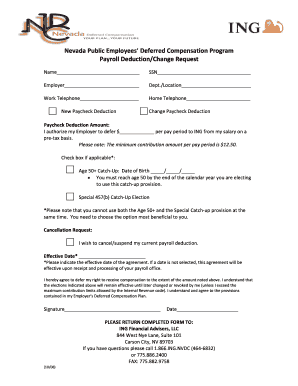 Fillable Online Retirement Salary Reduction Form ING Fax Email Print - pdfFiller