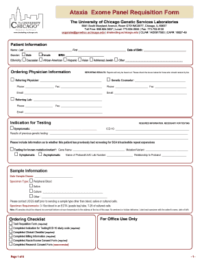 Fillable Online Ataxia Exome Panel Requisition Form - The University of ... Fax Email Print ...
