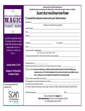 Fillable Online Donate an item to SCAN s Silent Auction! We will ...