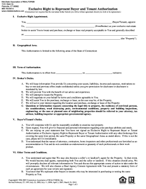 Fillable Online EXCLUSIVE RIGHT TO REPRESENT BUYER OR TENANT Fax Email ...