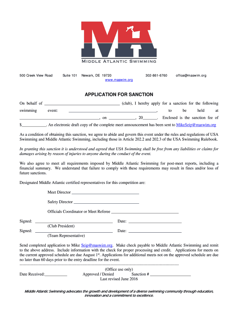 Fillable Online Sanction request PDF fillable form.pdf - Middle Atlantic Swimming Fax Email ...