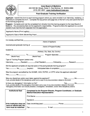 Fillable Online Post-Graduate Training Verification Fax Email Print ...