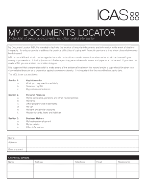 Fillable Online MY DOCUMENTS LOCATOR Fax Email Print - pdfFiller