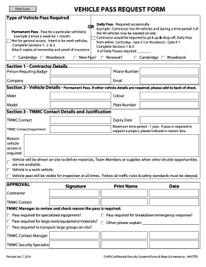 Fillable Online VEHICLE PASS REQUEST FORM - Toyota Motor Manufacturing ...