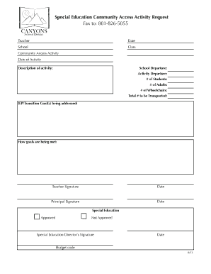 Fillable Online Community Access Form - Special Education Fax Email ...