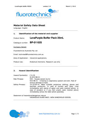 Fillable Online LavaPurple Buffer Pack MSDS (BP-011025 ...