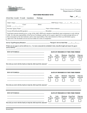 Fillable Online EI Progress Report - TheraCare Fax Email Print - pdfFiller