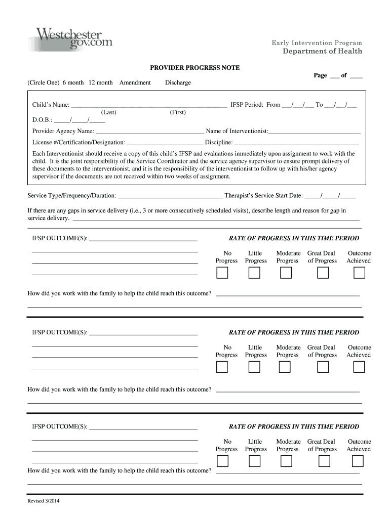 Fillable Online EI Progress Report - TheraCare Fax Email Print - pdfFiller