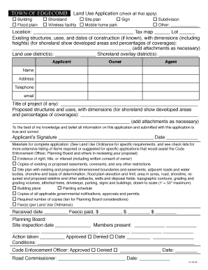 Fillable Online Land Use Application Form - Town of Edgecomb Fax Email ...