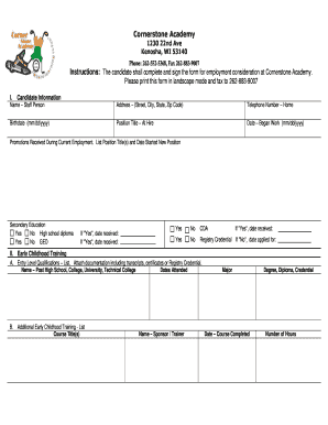 Fillable Online Staff Record - Child Care Centers, CFS-53. brl form Fax ...