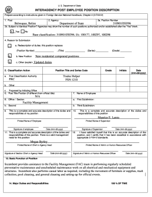 Fillable Online Position Description - Photos - US Department of State ...