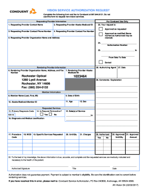 Fillable Online Vision Service Authorization Request Form - Alaska ...