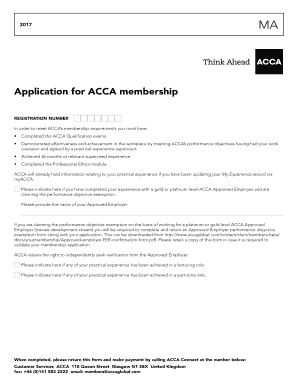 Fillable Online Membership application form - ACCA Fax Email Print ...