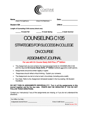 Fillable Online counseling c105 - Coastline Community College Fax Email ...