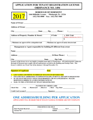 Fillable Online Tenant Registration Application 2017.pdf - Dormont ...
