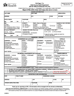 Fillable Online Clark County Confidential Sexually Transmitted Disease ...
