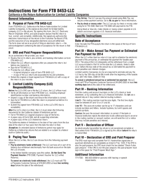 Fillable Online Instructions for Form FTB 8453-LLC - ftp.zillionforms.com Fax Email Print ...