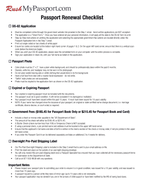 Fillable Online Passport Renewal Checklist Fax Email Print - pdfFiller