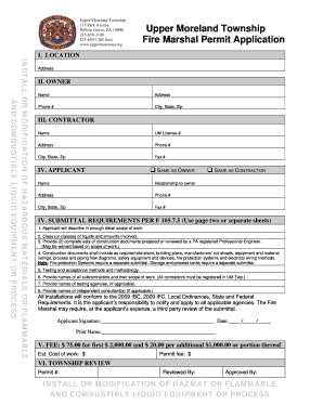 Fillable Online uppermoreland Application for Hazardous Materials ...
