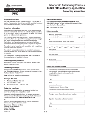 Fillable Online Idiopathic Pulmonary Fibrosis Initial PBS authority ...