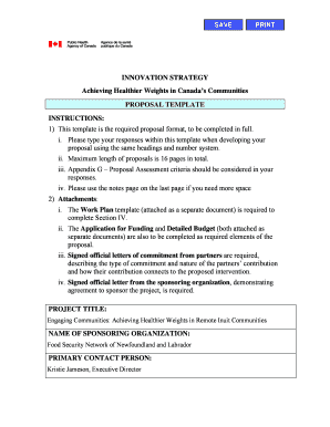 Fillable Online INNOVATION STRATEGY PROPOSAL TEMPLATE Fax Email Print - pdfFiller