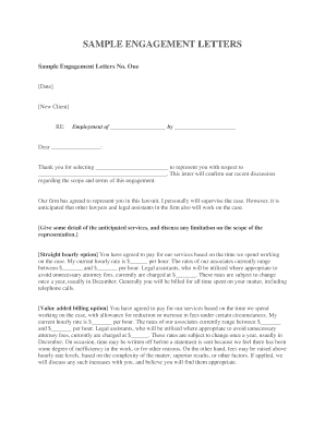 Fillable Online SAMPLE ENGAGEMENT LETTERS Fax Email Print - pdfFiller