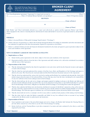 Fillable Online BROKER-CLIENT AGREEMENT Fax Email Print - pdfFiller
