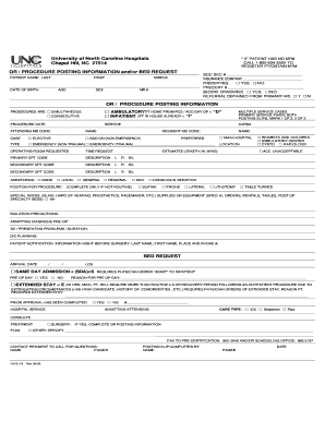 Fillable Online Bed Request Form im - UNC School of Medicine - UNC ...