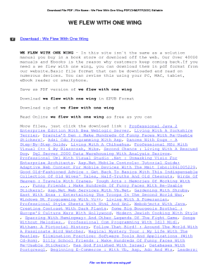 Fillable Online We Flew With One Wing. We Flew With One Wing Fax Email ...