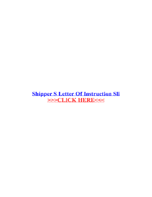 Fillable Online Shipper S Letter Of Instruction Sli Fax Email Print ...