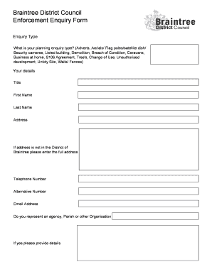 Fillable Online Enforcement Enquiry Form Fax Email Print - pdfFiller