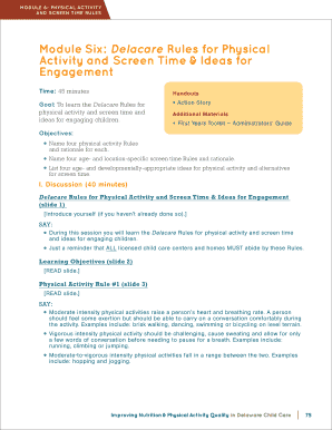 Fillable Online MODULE 6: PHYSICAL ACTIVITY Fax Email Print - pdfFiller