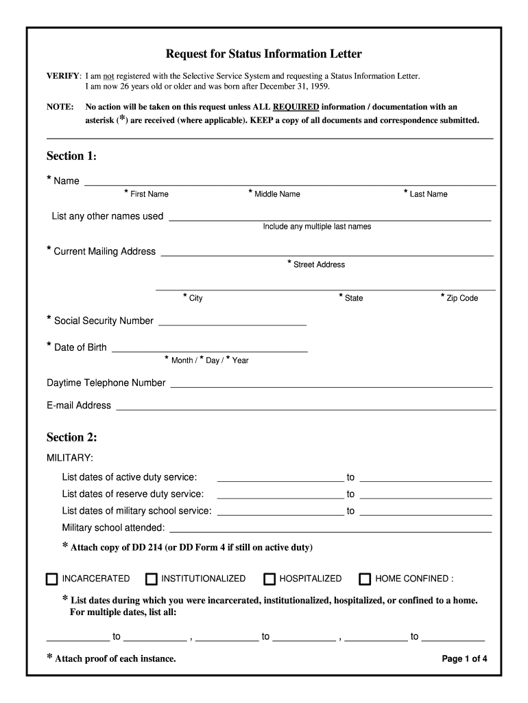 Fillable Online VERIFY: I am not registered with the Selective Service ...