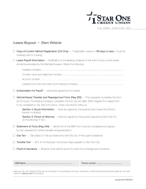 Fillable Online CA DMV CHECKLIST Fax Email Print - pdfFiller