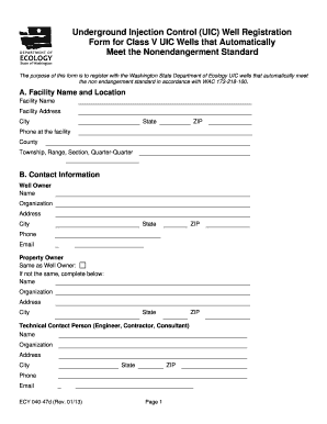 Fillable Online (UIC) Well Registration Form for Class V UIC Wells that ...