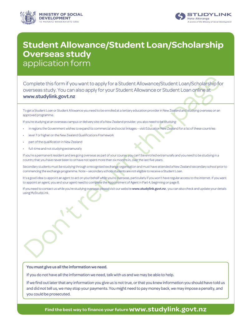 Fillable Online Overseas study application form. If you're studying ...