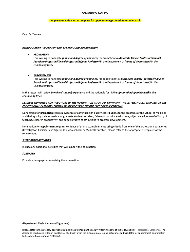 Fillable Online (sample nomination letter template for appointment ...