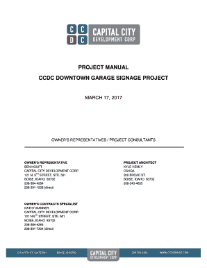 Fillable Online project manual ccdc downtown garage signage project ...