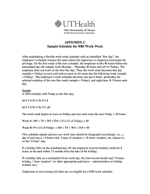 Fillable Online Sample Schedule for 9/80 Work Week Fax Email Print ...