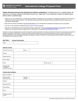 Fillable Online Linkage Proposal form - University of Alberta ...