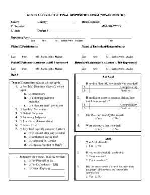 Fillable Online cobbcounty General Civil Filing Case Final Disposition ...