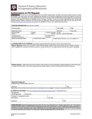 Fillable Online employees tamu Authorization to Fill Request Form Fax ...