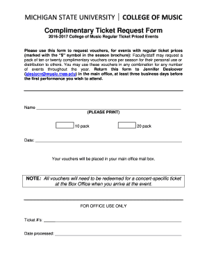 Fillable Online michigan state university college of music - MSU ...