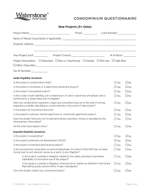 Fillable Online New Projects (5+ Units) - Waterstone Intranet Fax Email ...