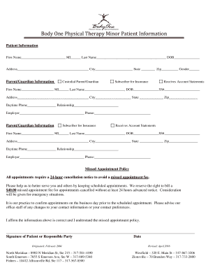 Fillable Online Body One Physical Therapy New Patient Checklist Fax Email Print - pdfFiller