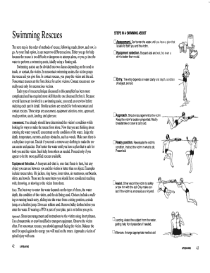 Fillable Online Swimming Rescues part 1 - For help you can call Fax ...