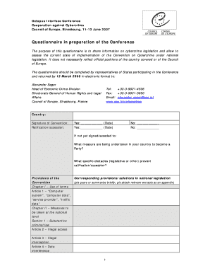 Fillable Online Questionnaire in preparation of the Conference ...