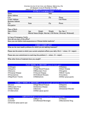 Fillable Online PATIENT INFORMATION Name Date Home Address City State Zip ... Fax Email Print ...